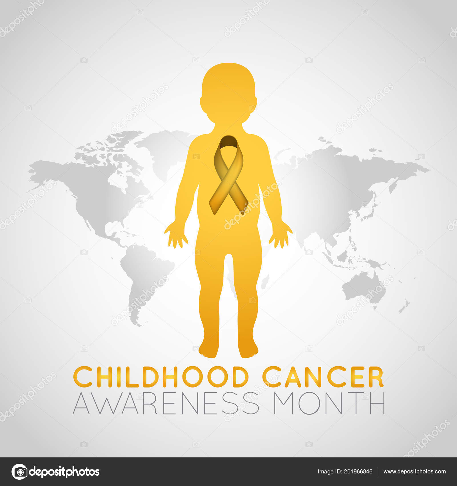 Childhood Cancer Awareness Month Vector Logo Icon Illustration Stock ...