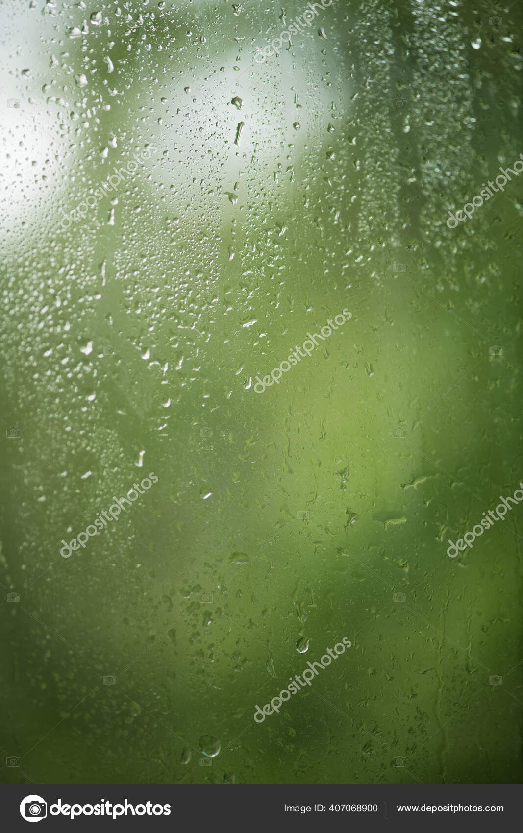 Rain Drops Window Green Tree Background Stock Photo by ©NataliiaK 407068900