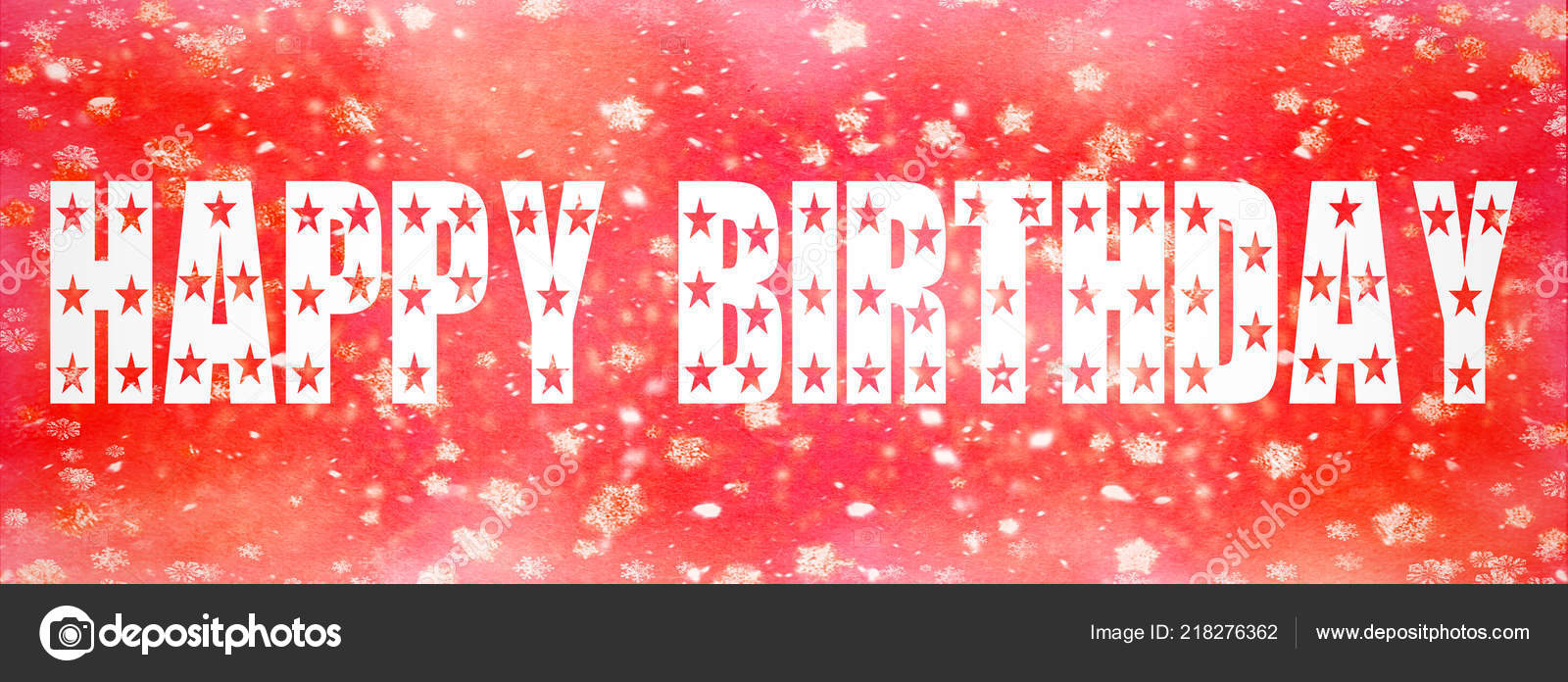Happy Birthday Written Red Background Stars Glitter Stock Photo by ...