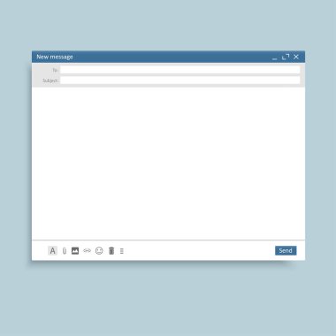 Email Window Mail Template Interface Blank Send Message Screen Browser Stock Vector Image by ...