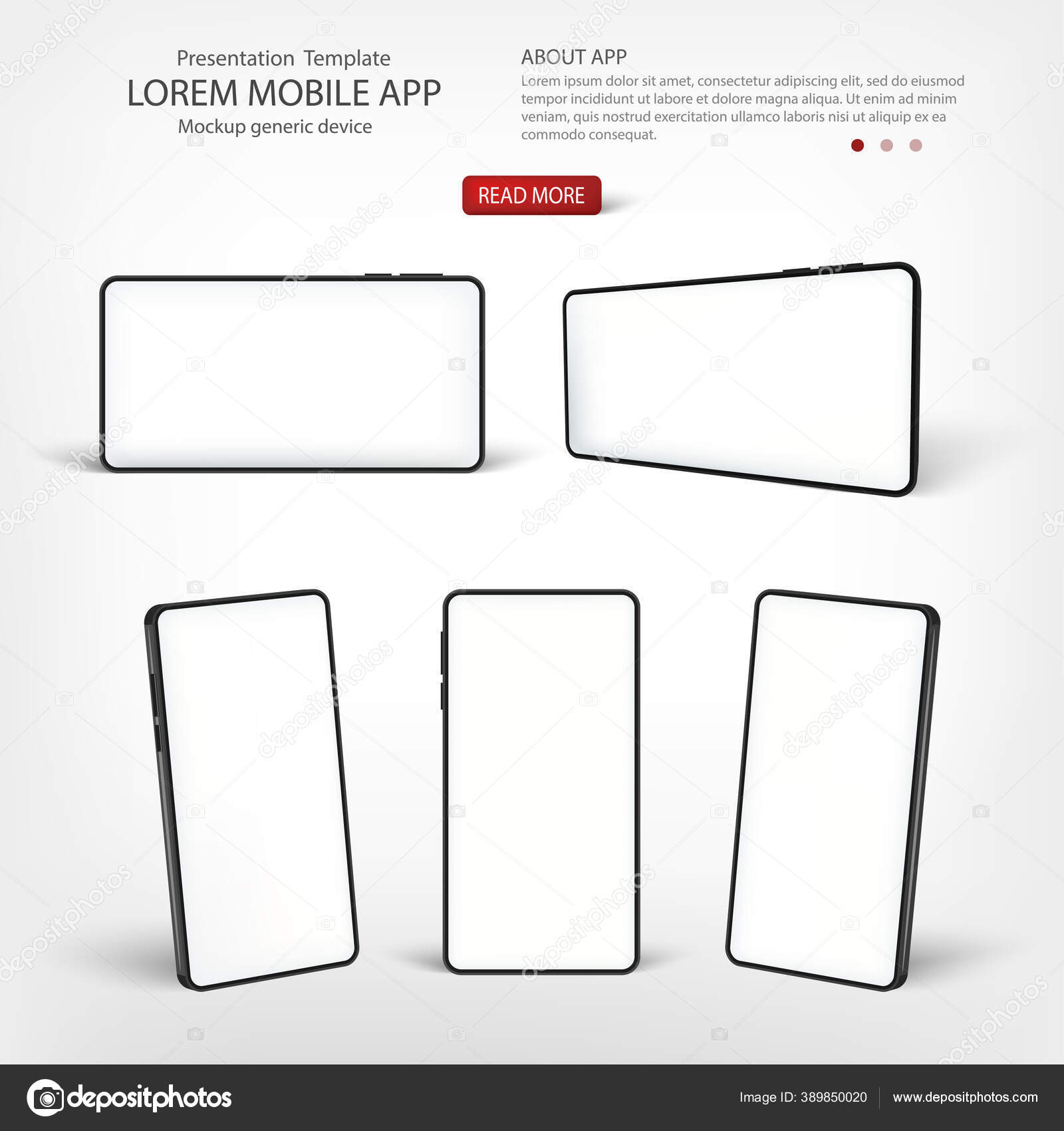 Smart phone template presentation of interface. Vector Stock Vector by ...