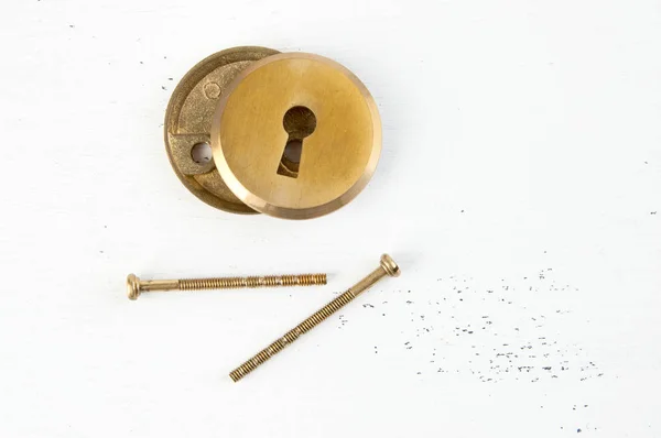 Vintage brass keyhole lock covers Stock Photo by ©voisine 251908013
