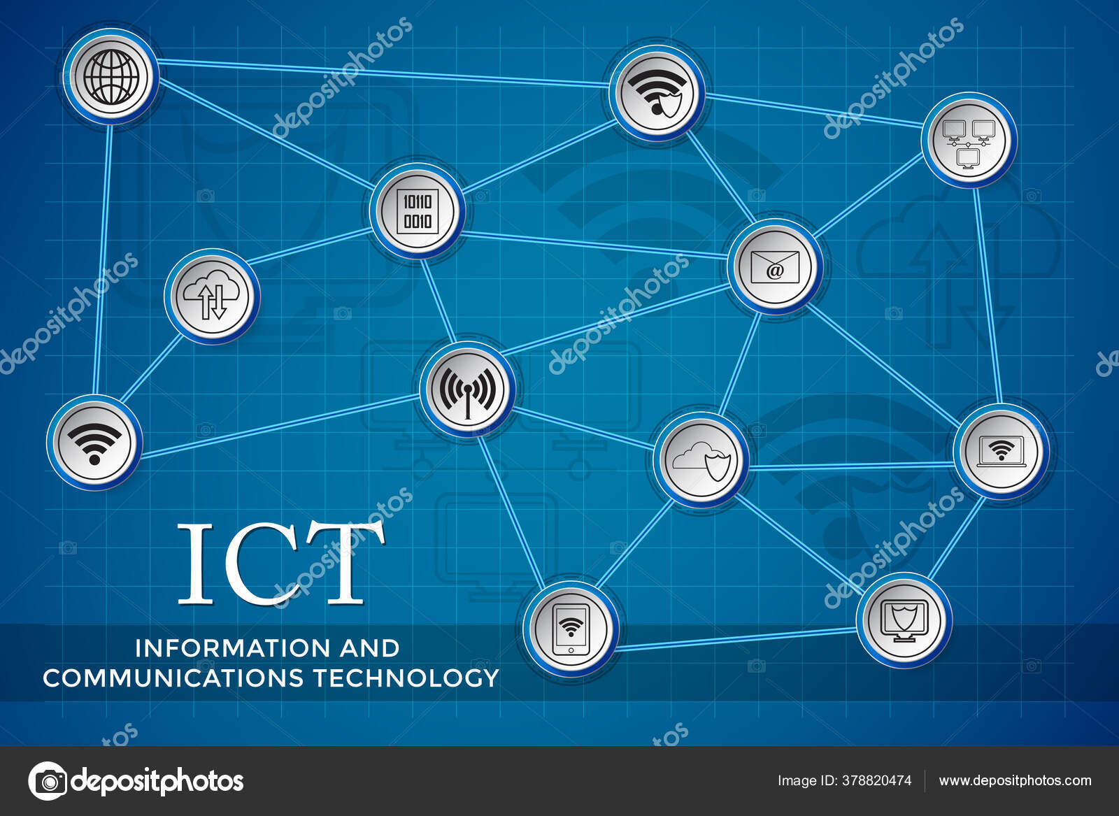 Informations Und Kommunikationstechnologie Ikt Symbole Aus Ikt ...