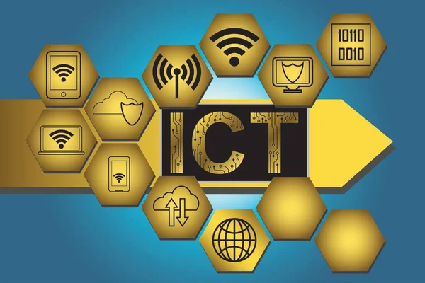Information Communications Technology Ict Concept Network Ict Elements ...