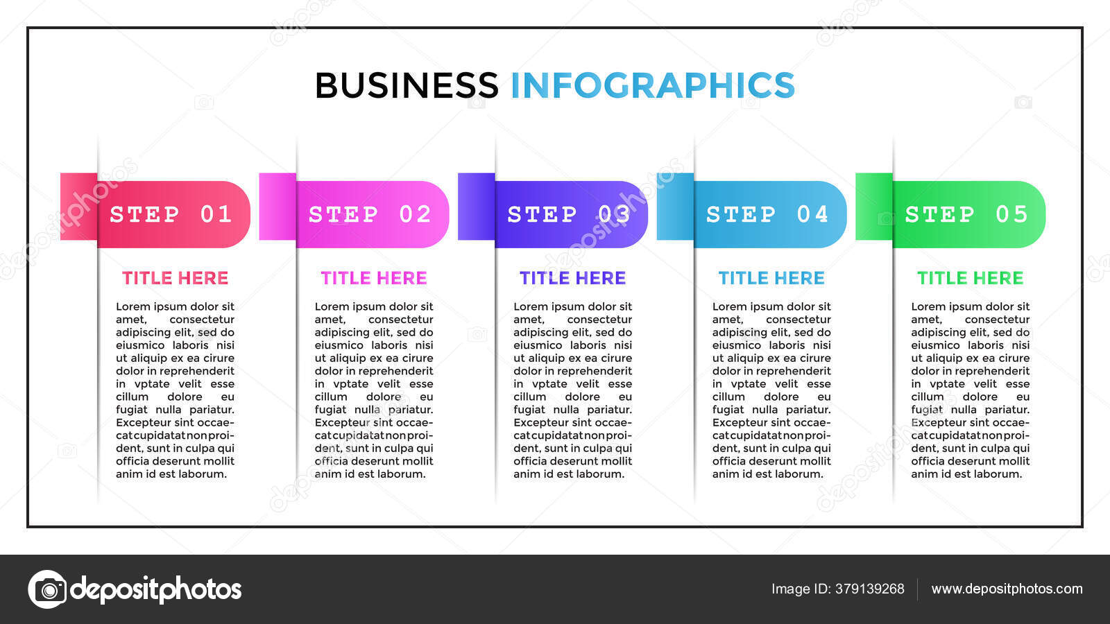 Business Infographics Presentation Template Steps Options Used Workflow ...