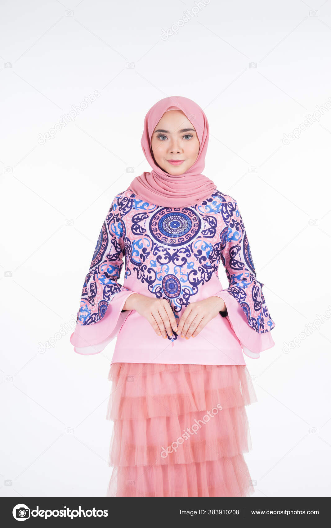 Beautiful Muslim Female Model Wearing Modern Apparel Hijab Urban ...
