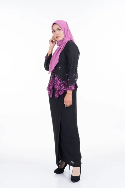 Beautiful Female Model Kebaya Hijab Modern Lifestyle Apparel Muslim ...