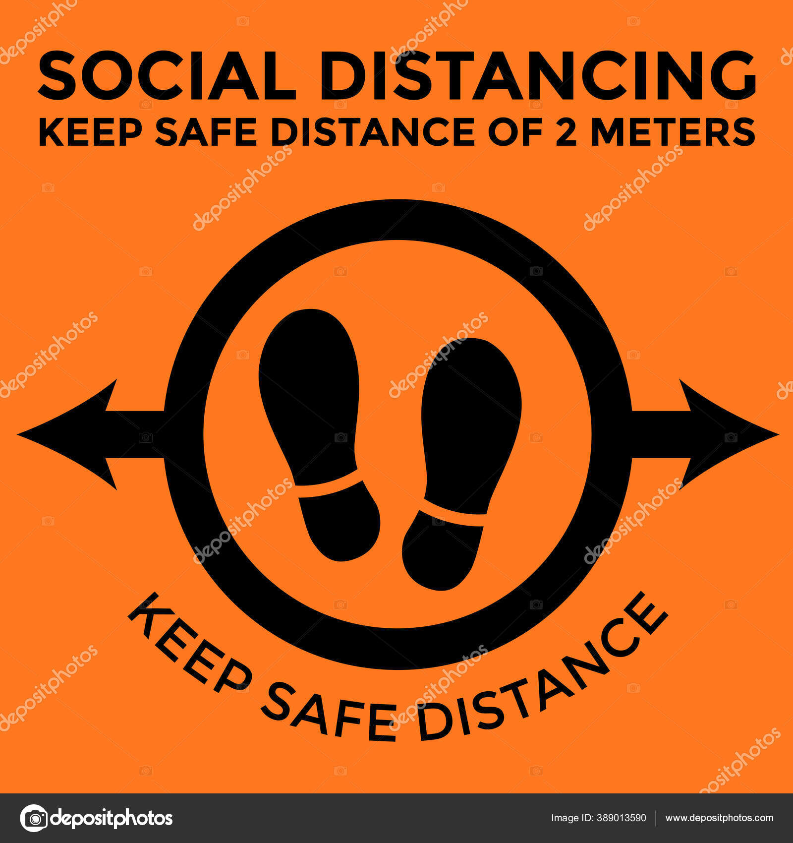 Social Distancing Awareness Campaign Poster Sticker Promoting Safe ...