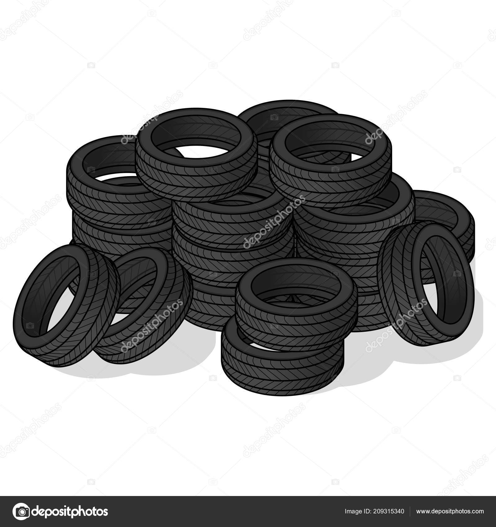 Pile Tire Cartoon Design Vector Illustration Stock Vector Image by ...
