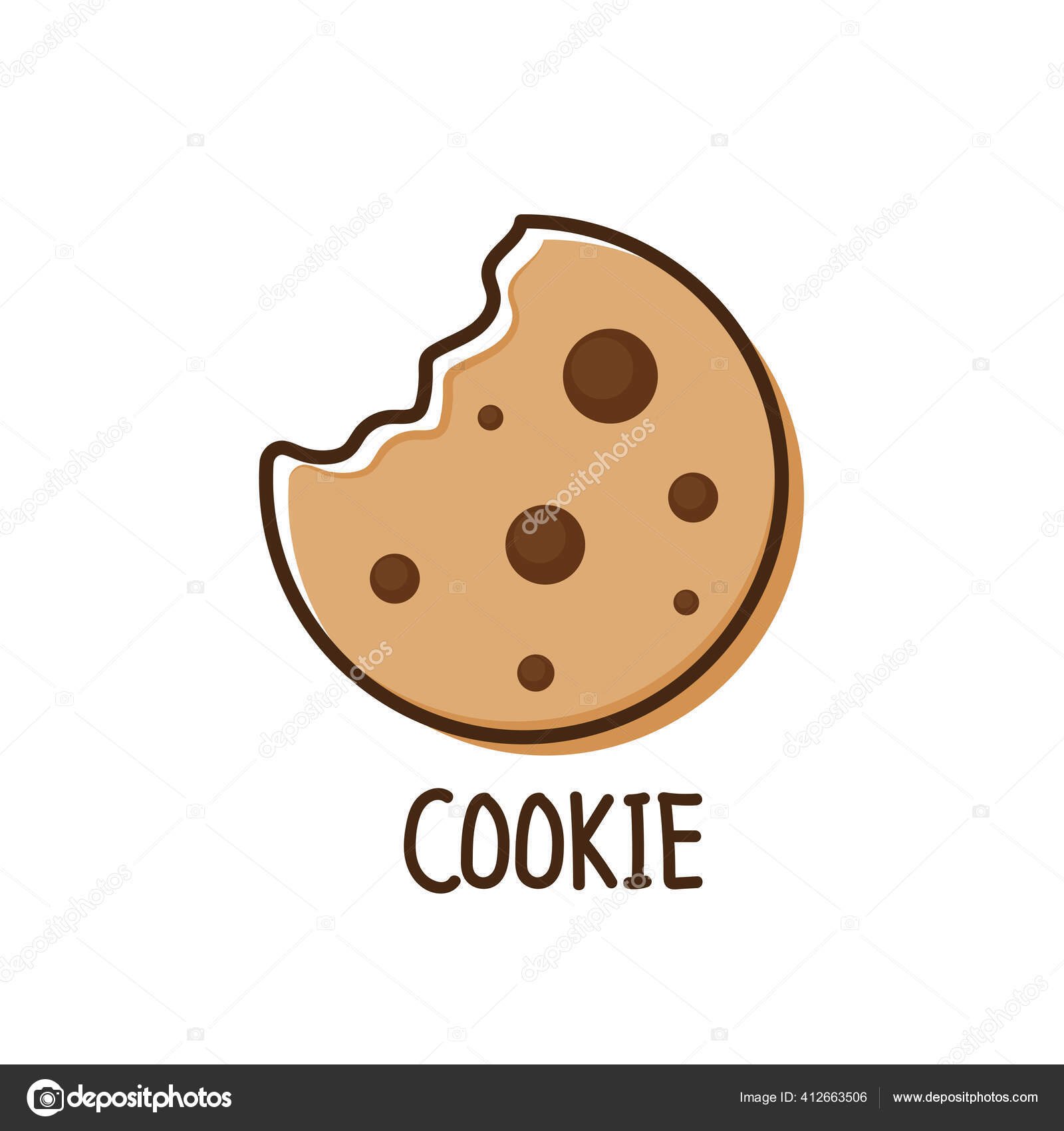 Cookie Logo Design Cookie Vector White Background Stock Vector Image by ...