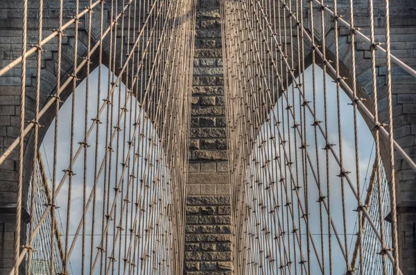 Detail Brooklyn Bridge Neo Gothic Arches Steel Suspension Cables ...