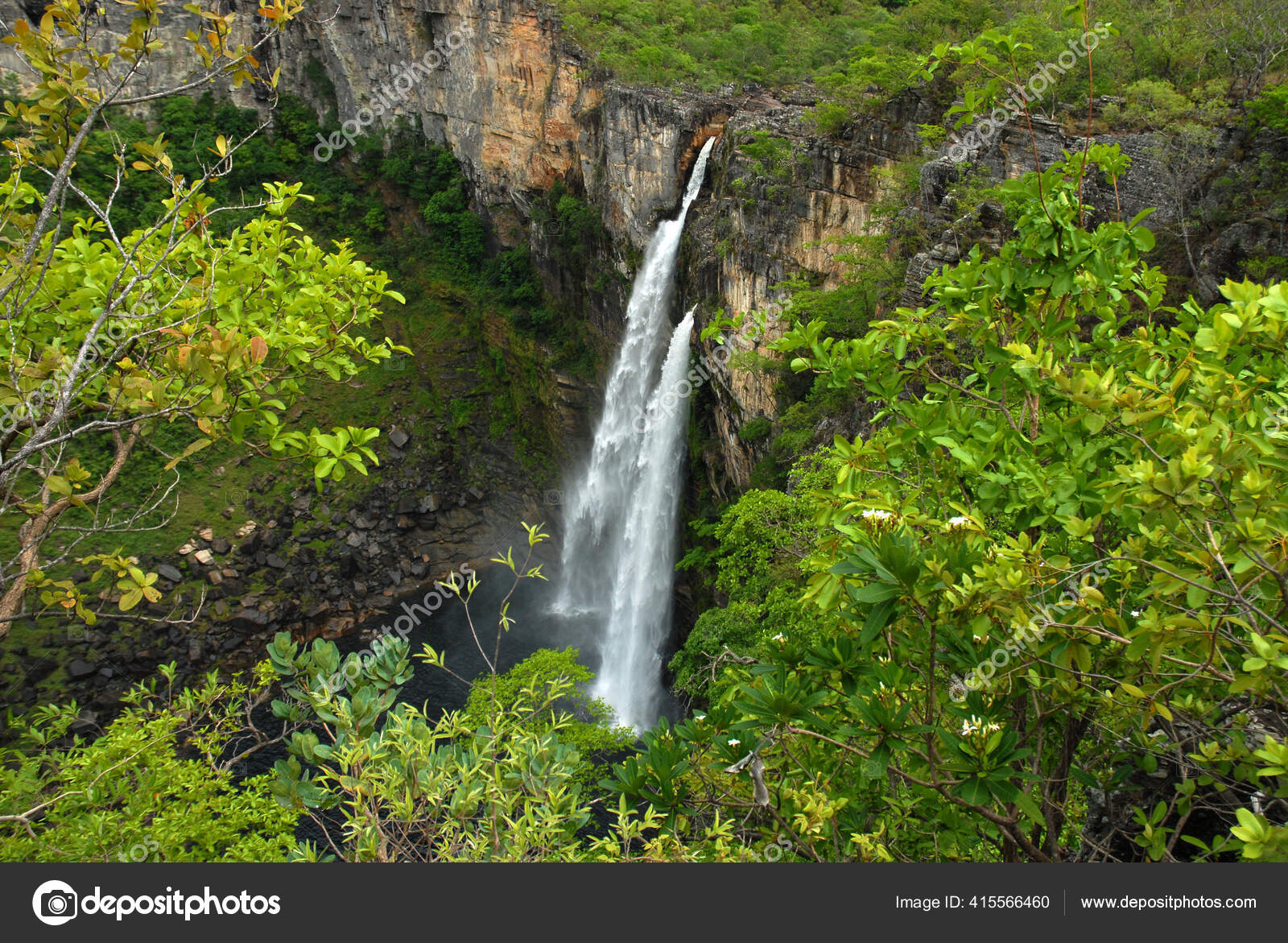 Sao Jorge October 2016 View Saltos Waterfall 120 Meters High — Stock ...