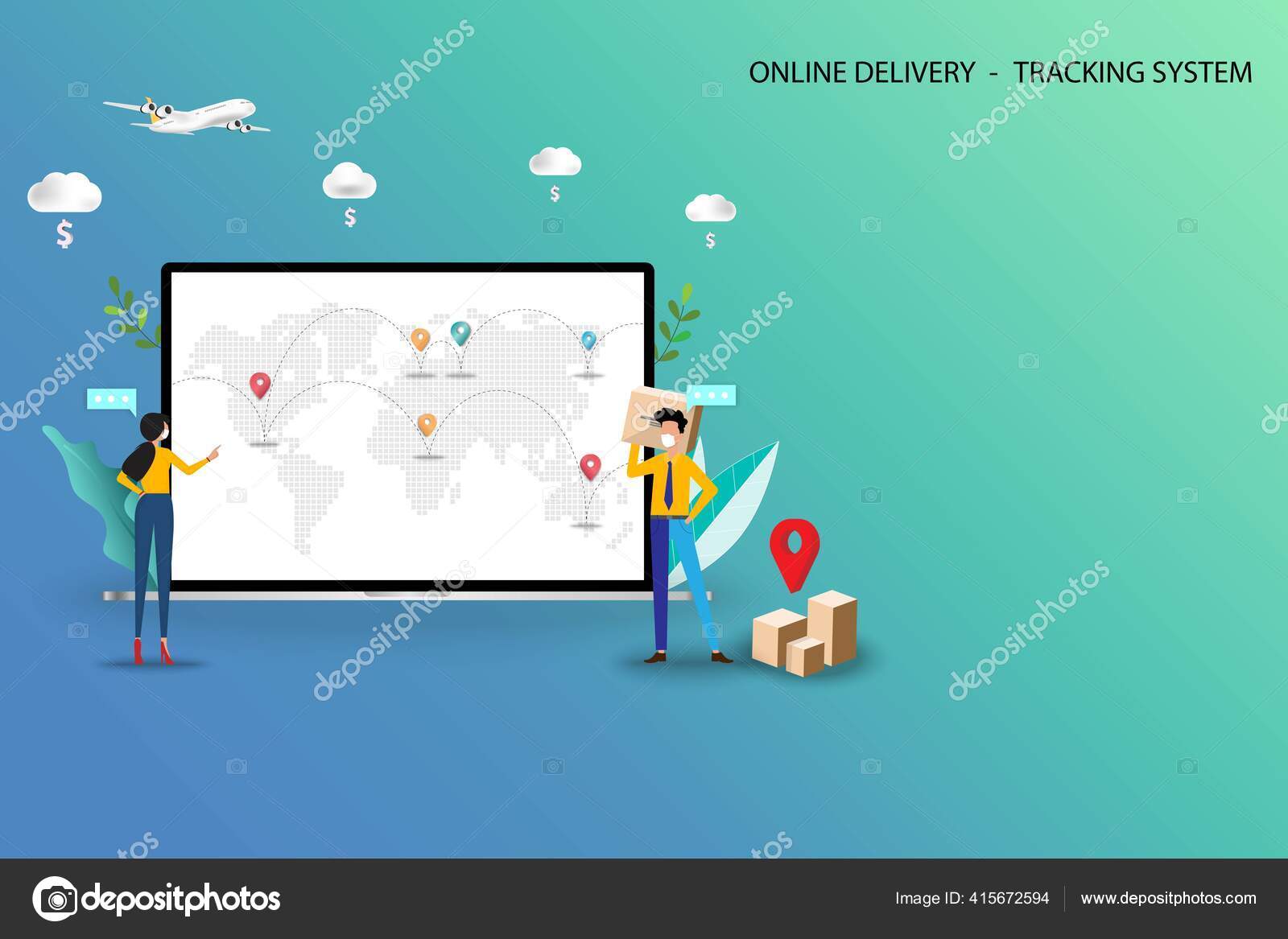 Concept Online Delivery Tracking System Staff Logistic Department Wear ...