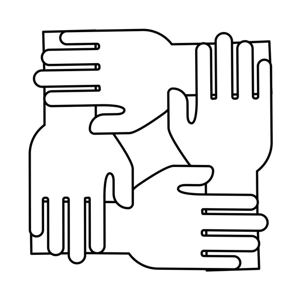 Helping Hands Black And White Clip Art