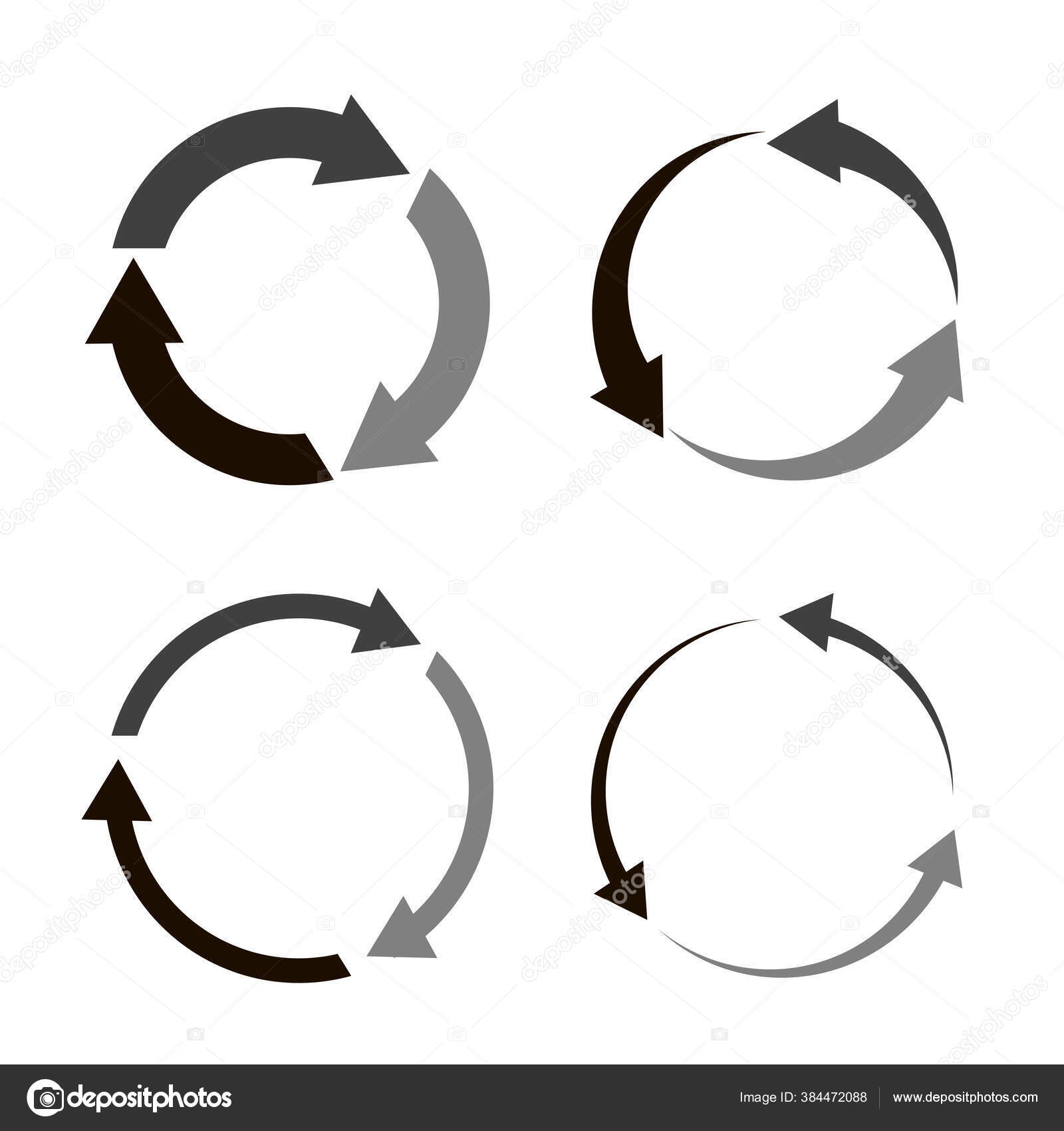 Vector Circular Arrow Icon Repeat Reload Icon Symbol Rotation Recycling ...
