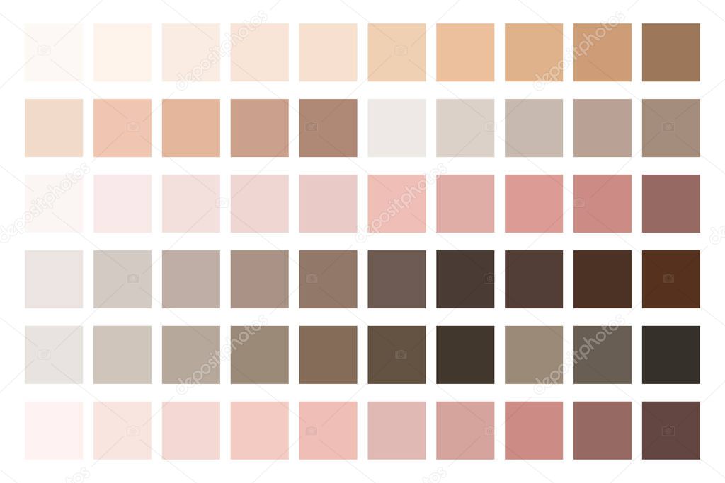 Fondo de color crema. Paleta de muestras de piel. Luz vector cuidado ...