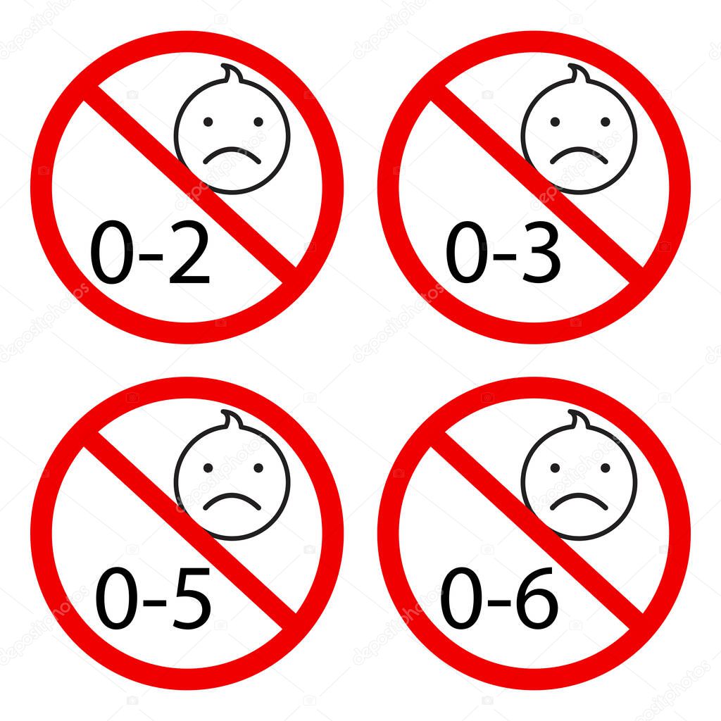 Signo de restricción de edad. Signo de prohibición para los niños. Niño ...