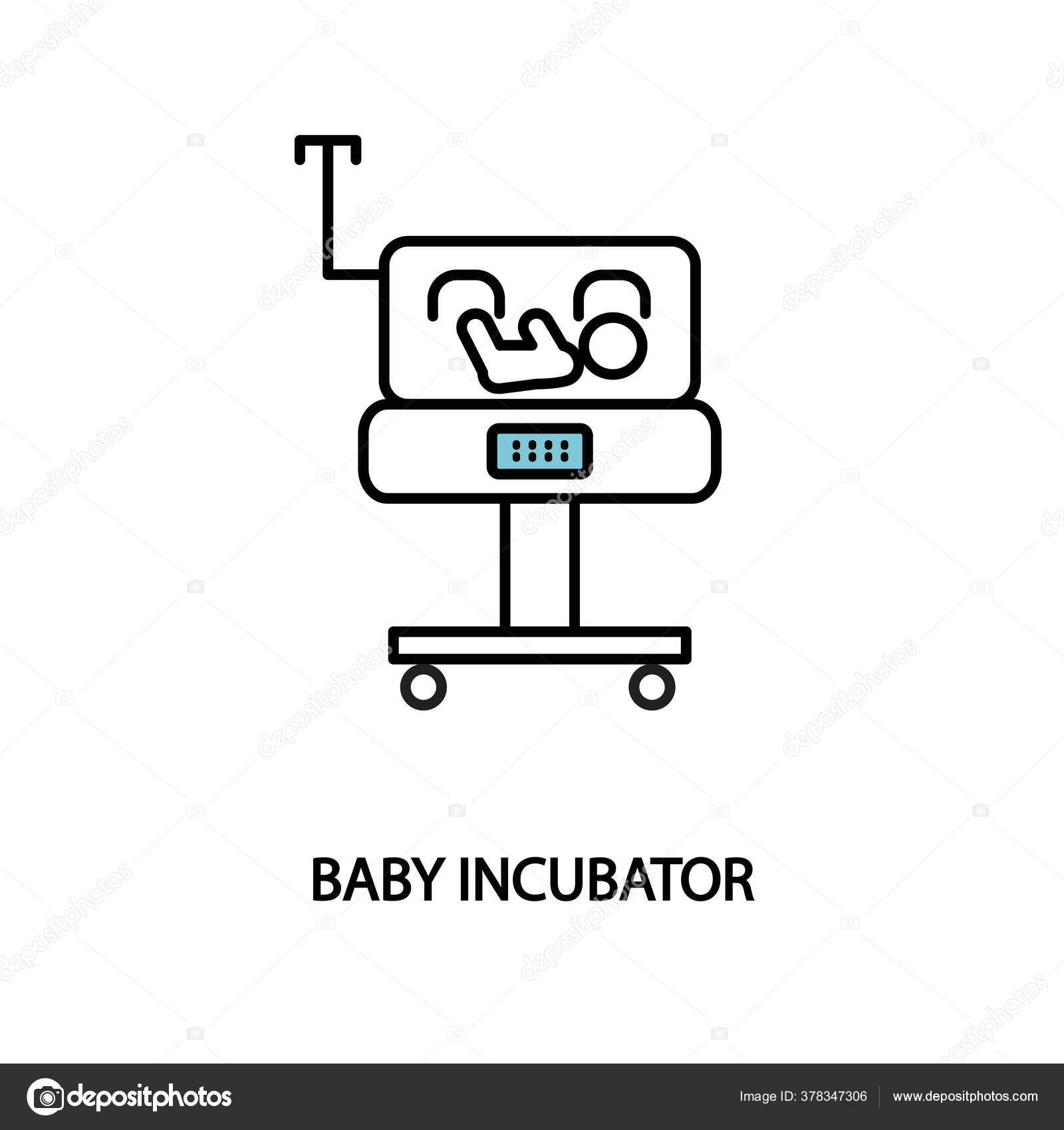 Baby Incubator Neonatal Intensive Care Unit Premature Stock Vector ...