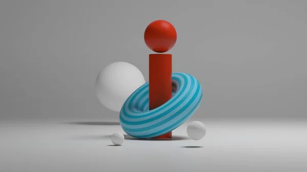 Abstract Art Render Composition Minimal Scene Shapes Geometric Stock ...