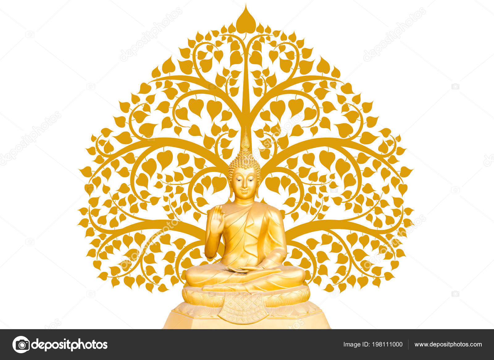Buddha Statue Bodhi Tree Background Important Day Buddhist Concept ⬇ ...