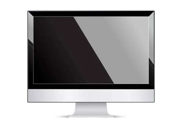 Computer Display Isolated White Background Blank Monitor Product Shelf Vector Stock Vector by ...