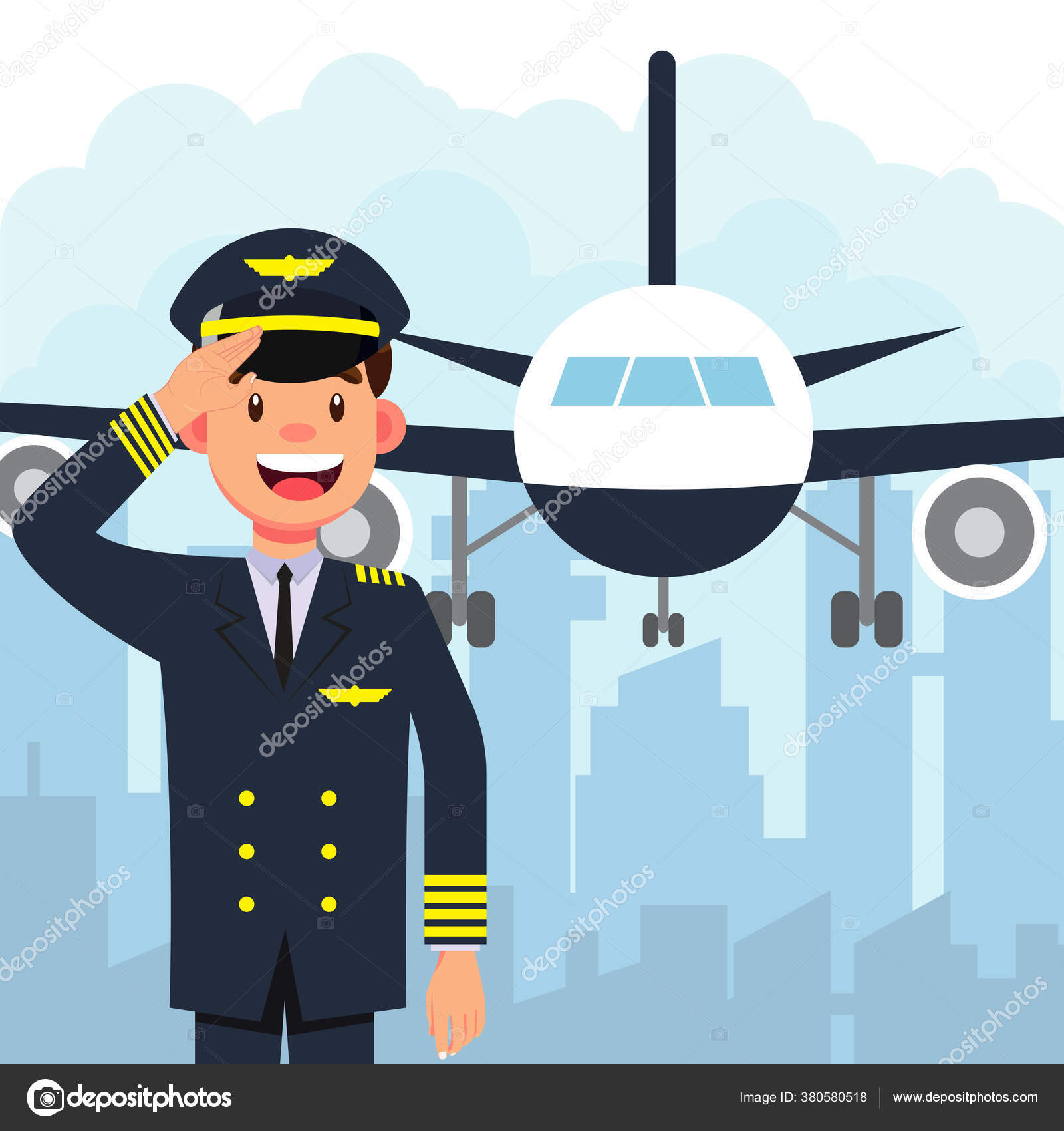 Profesión Piloto Ilustración Vectores Aeronaves Vector de stock ...