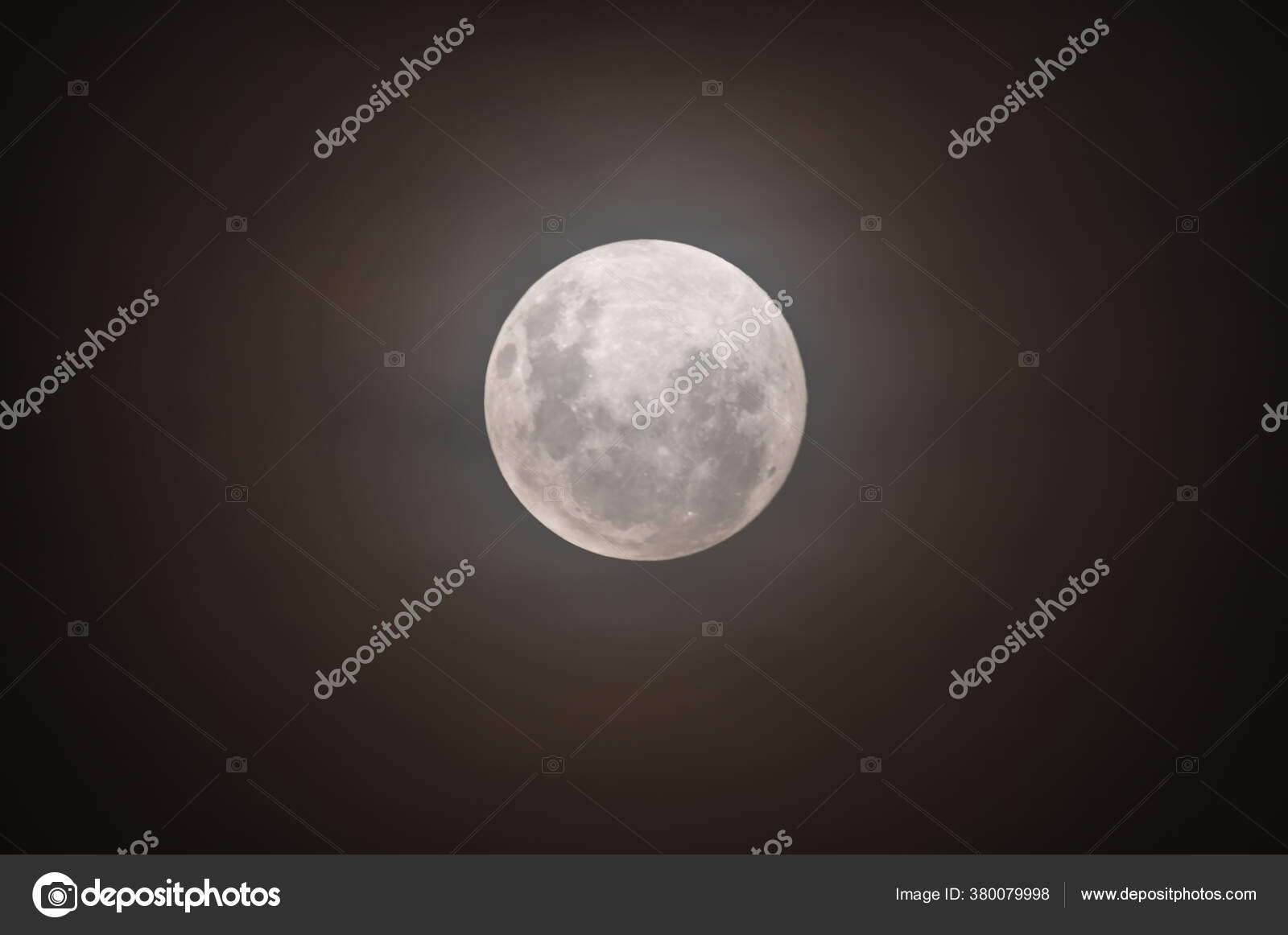 Glowing Full Moon Hazy Sky Hot Humid Night Woy Woy — Stock Photo ...