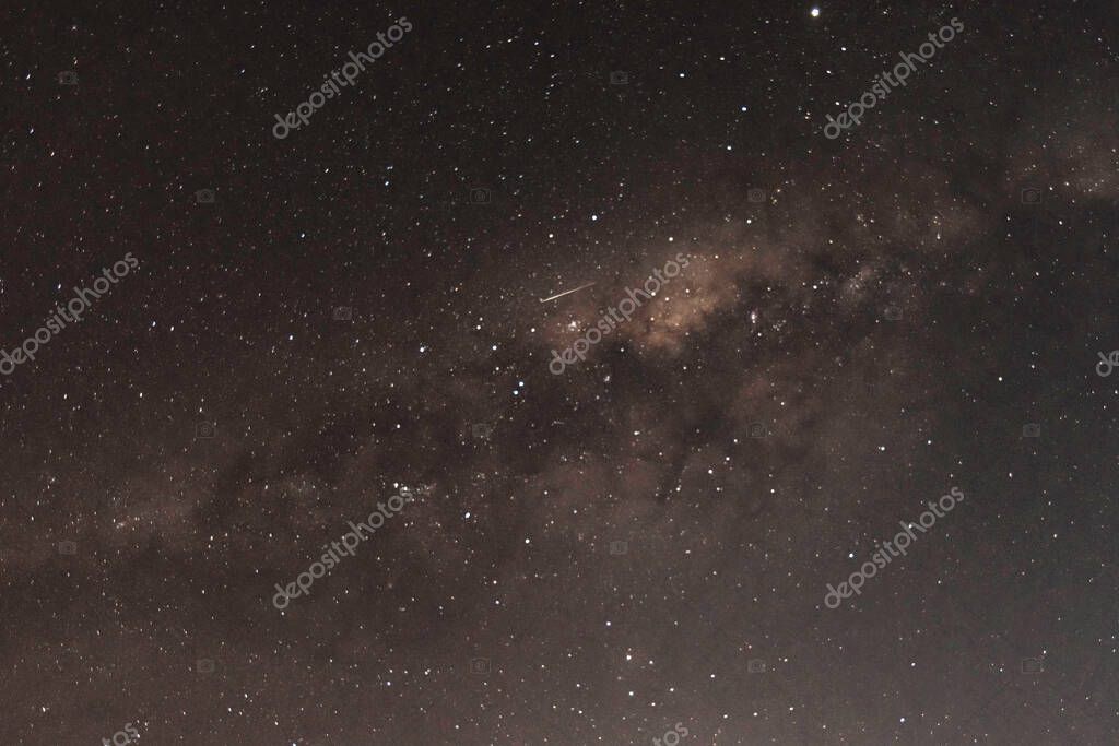 Cielo Nocturno Vía Láctea Antes Salida Luna Kariong Costa Central ...