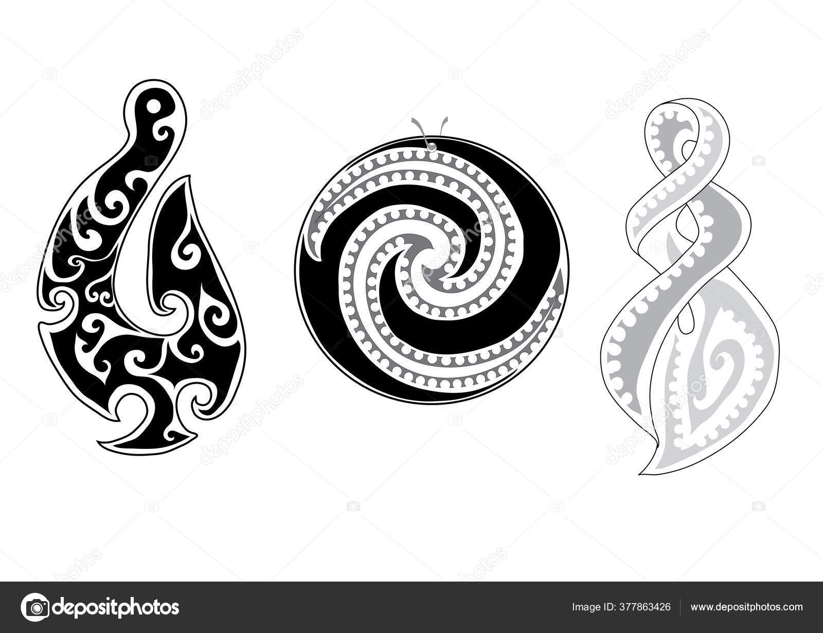 Símbolos Maoríes Simplemente Ilustración Vectorial vector, gráfico ...