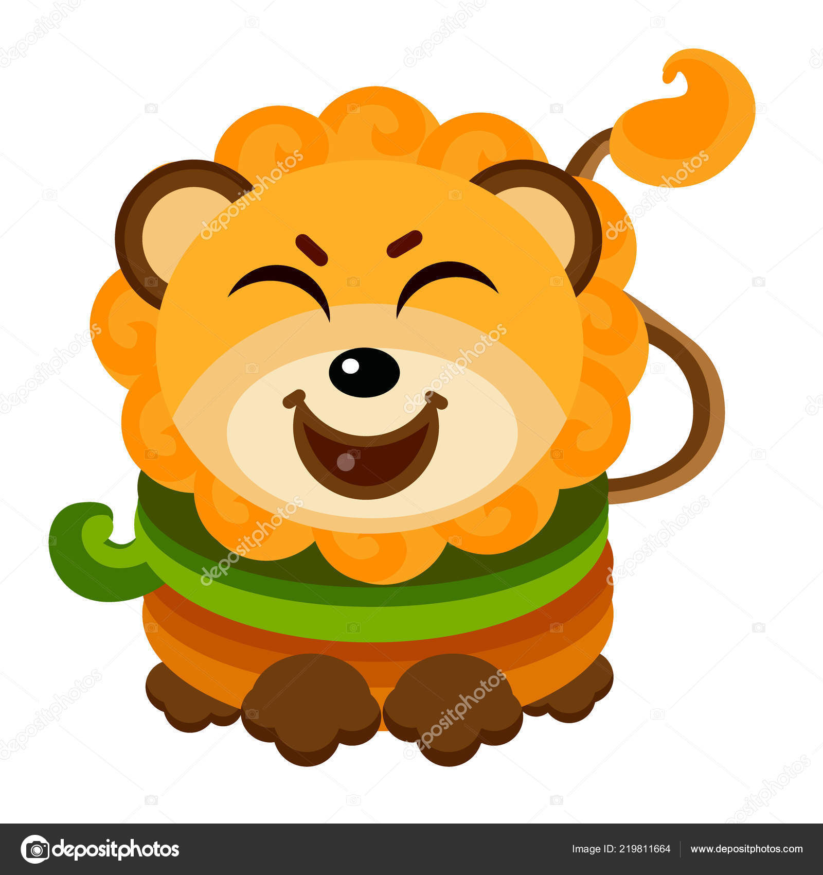 Emoticon cara de león lindo Emoji Expresión Ilustración Sonrisa Vector ...