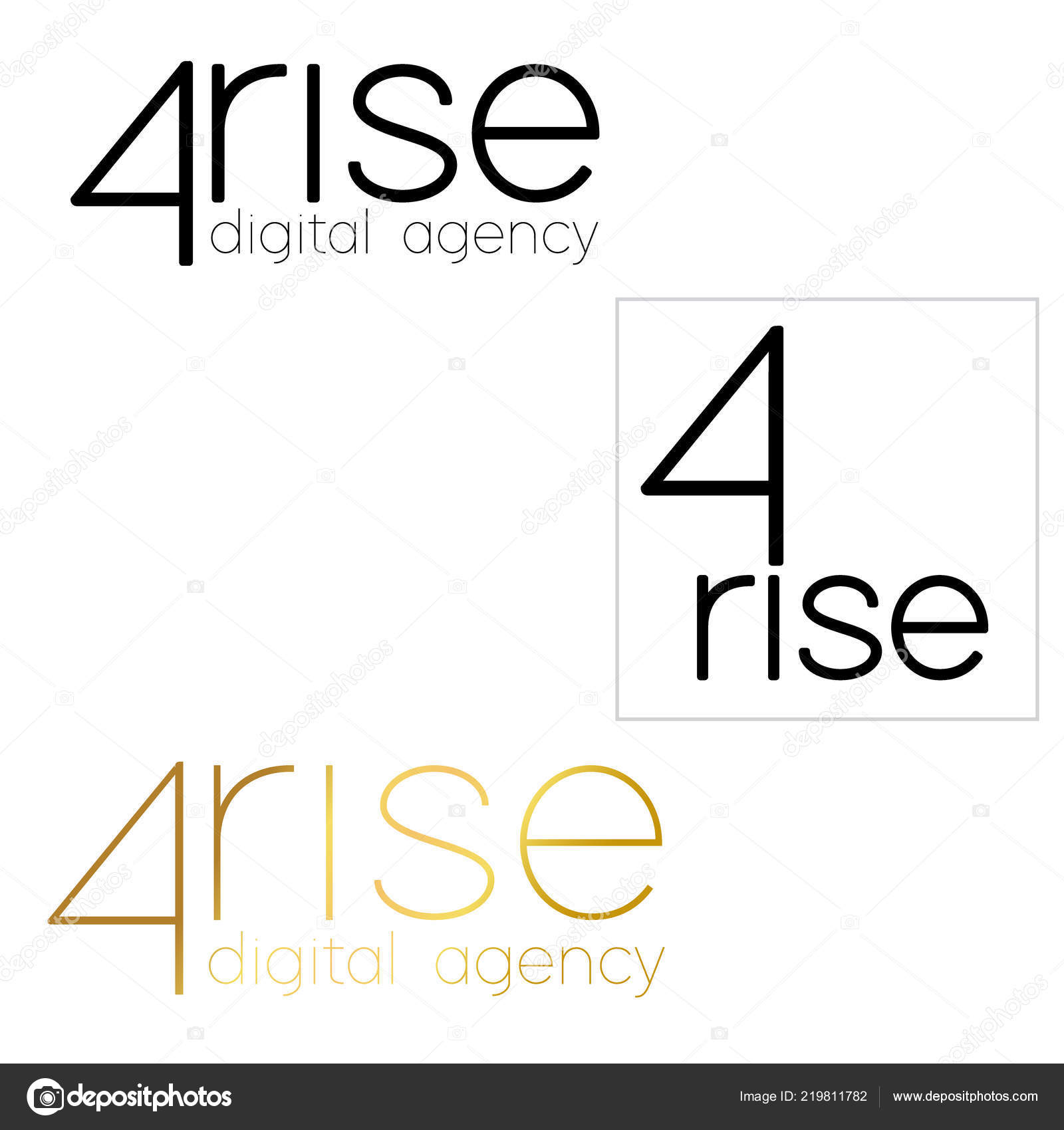 Rice Logo vector. Graphic logo with diagonal logo with number four ...