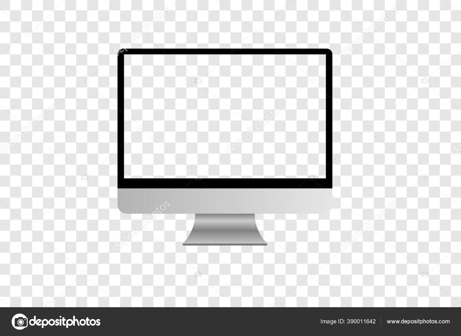 Moniteur D'ordinateur Réaliste Objet Vectoriel Isolé Sur Fond ...