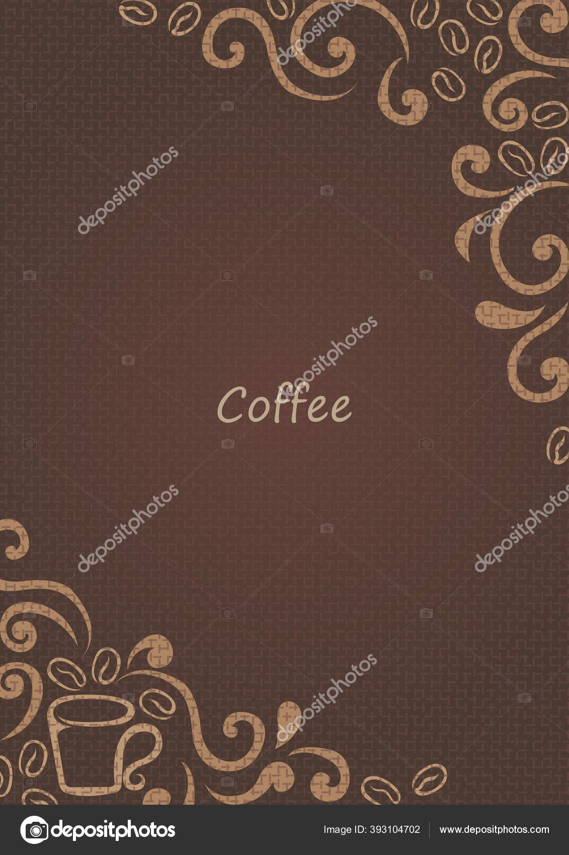 Abstract Aroma Smoke Coffee Bean Frame Vector Decoration Coffee Bar ...