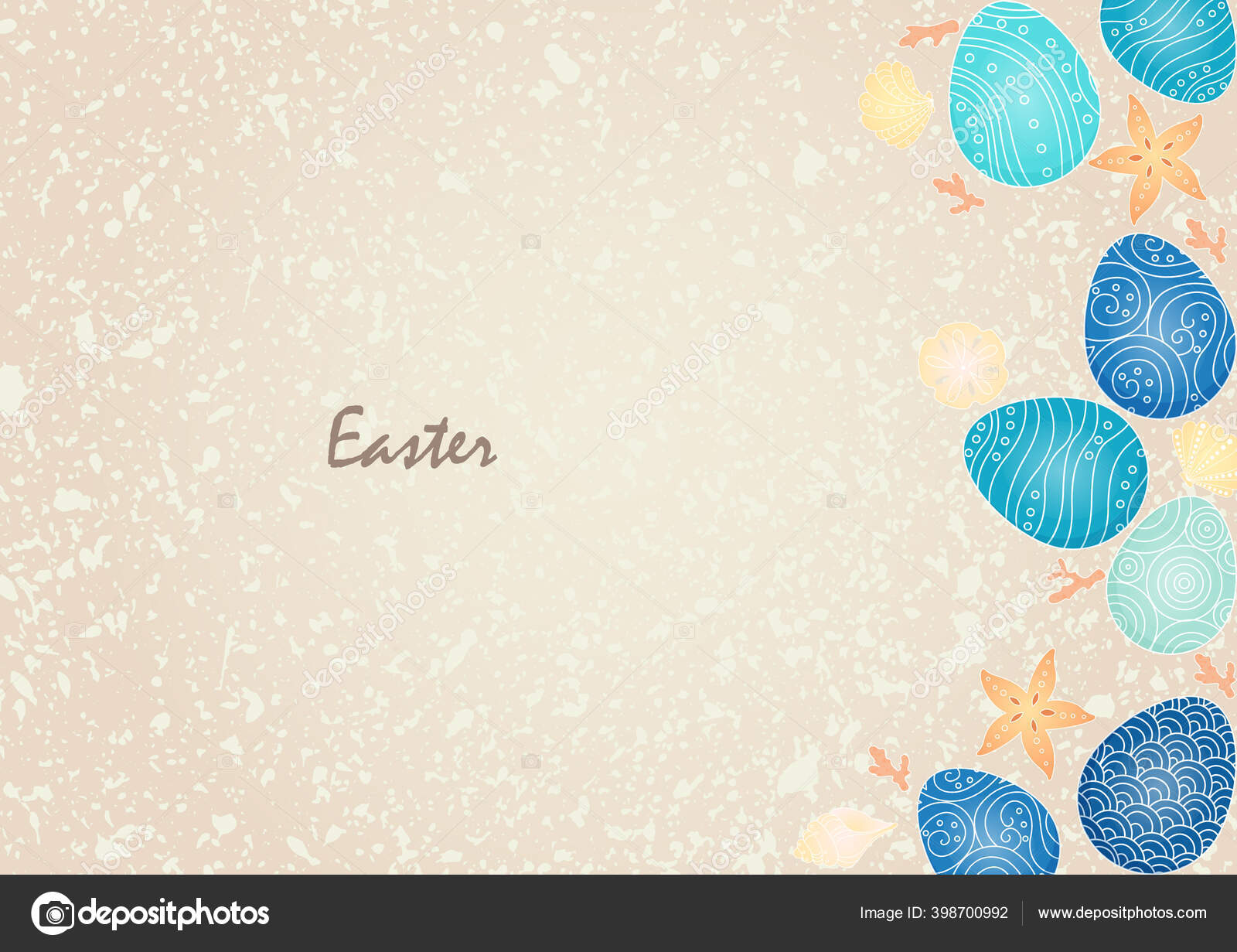 Easter Egg Marine Life Frame Abstract Sand Beach Background Decoration ...