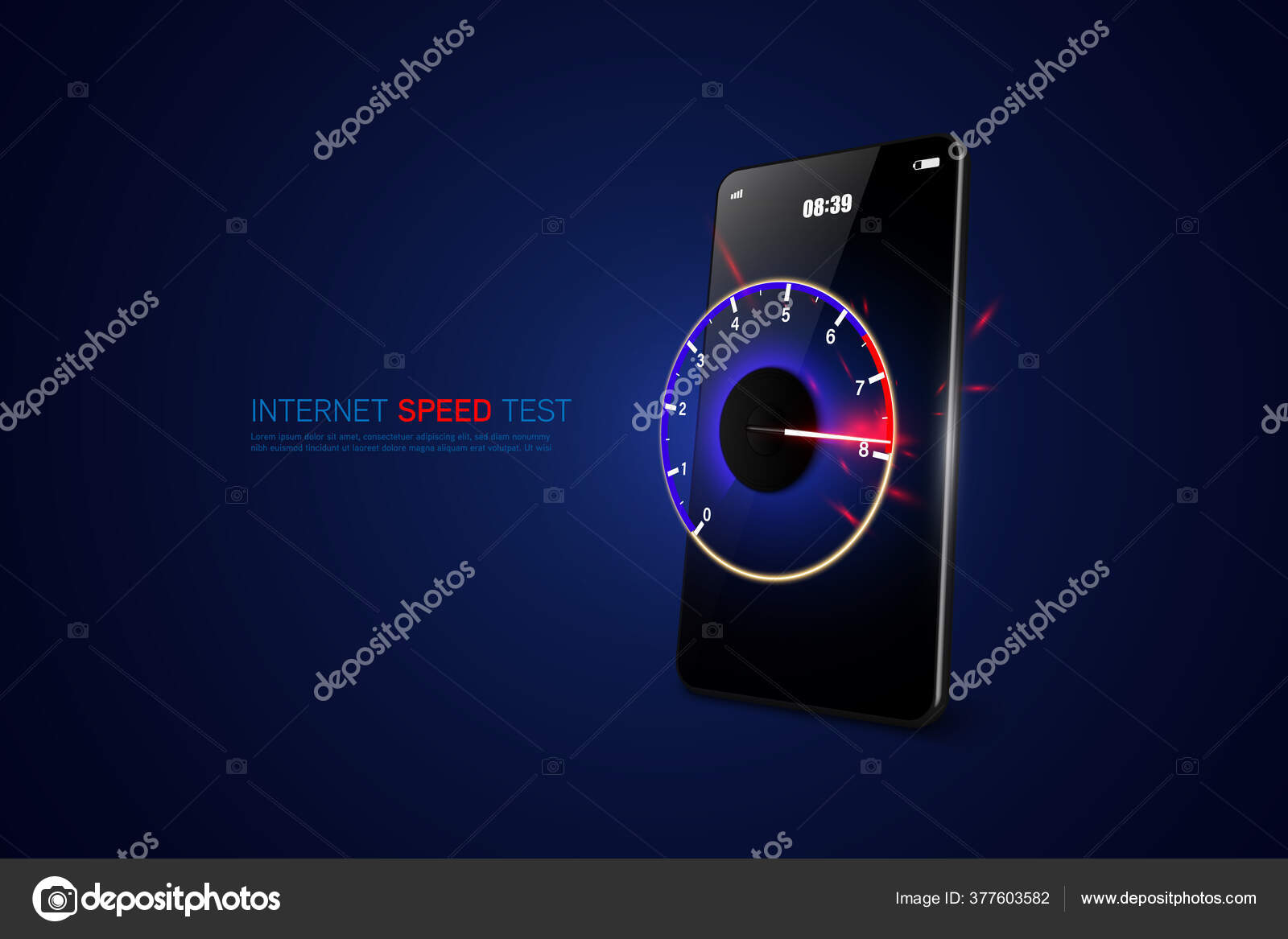 Internet Speed Test Smartphone Interface Vector Template Mobile App ...