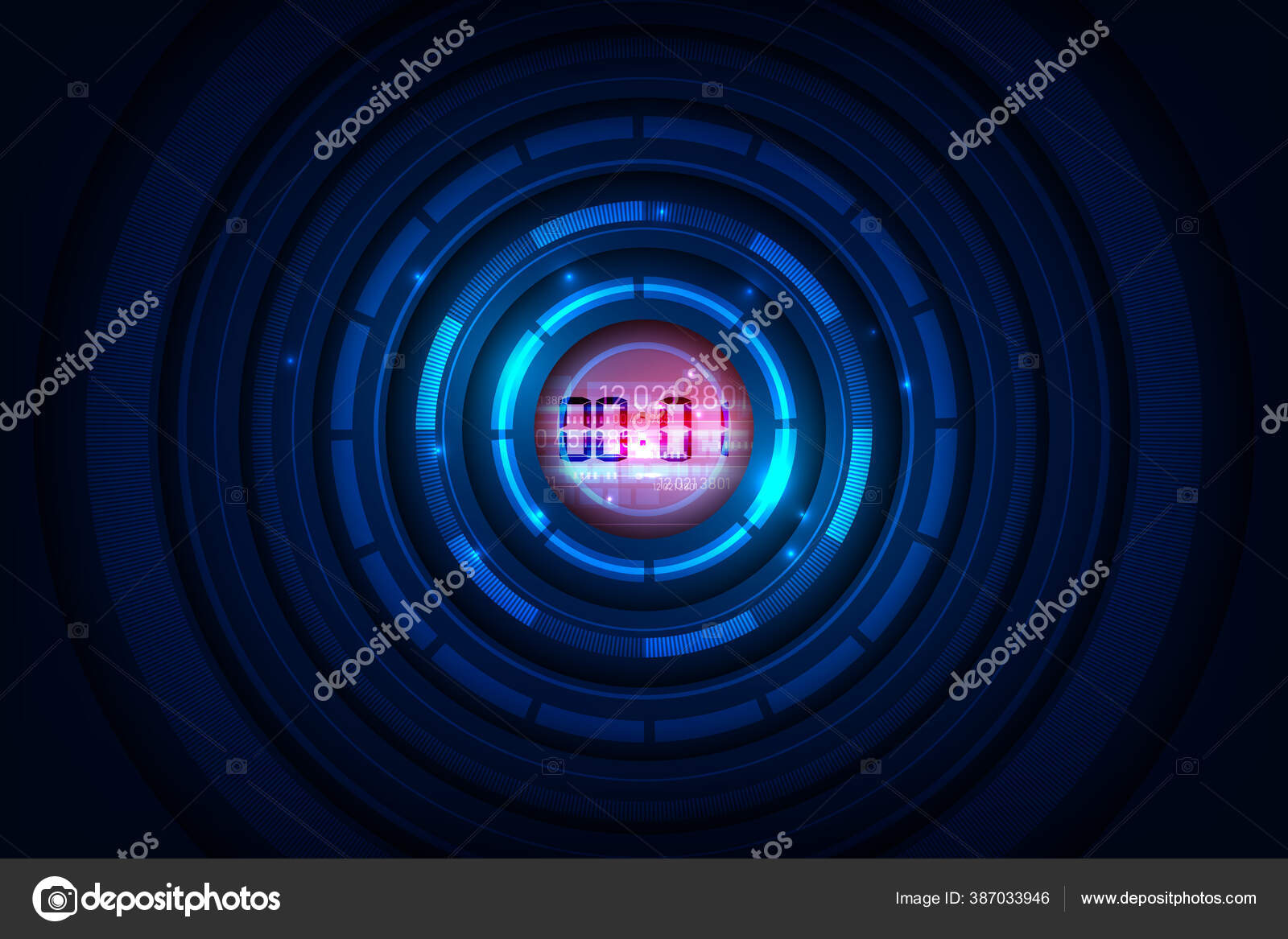 Abstract Futuristic Technology Background Digital Number Timer Concept ...
