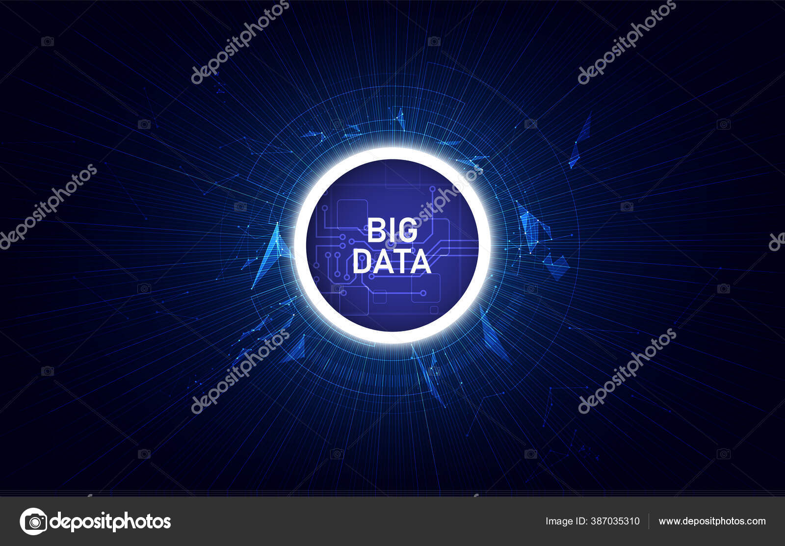 Big Data Visualization Fractal Element Lines Dots Array Big Data Stock ...