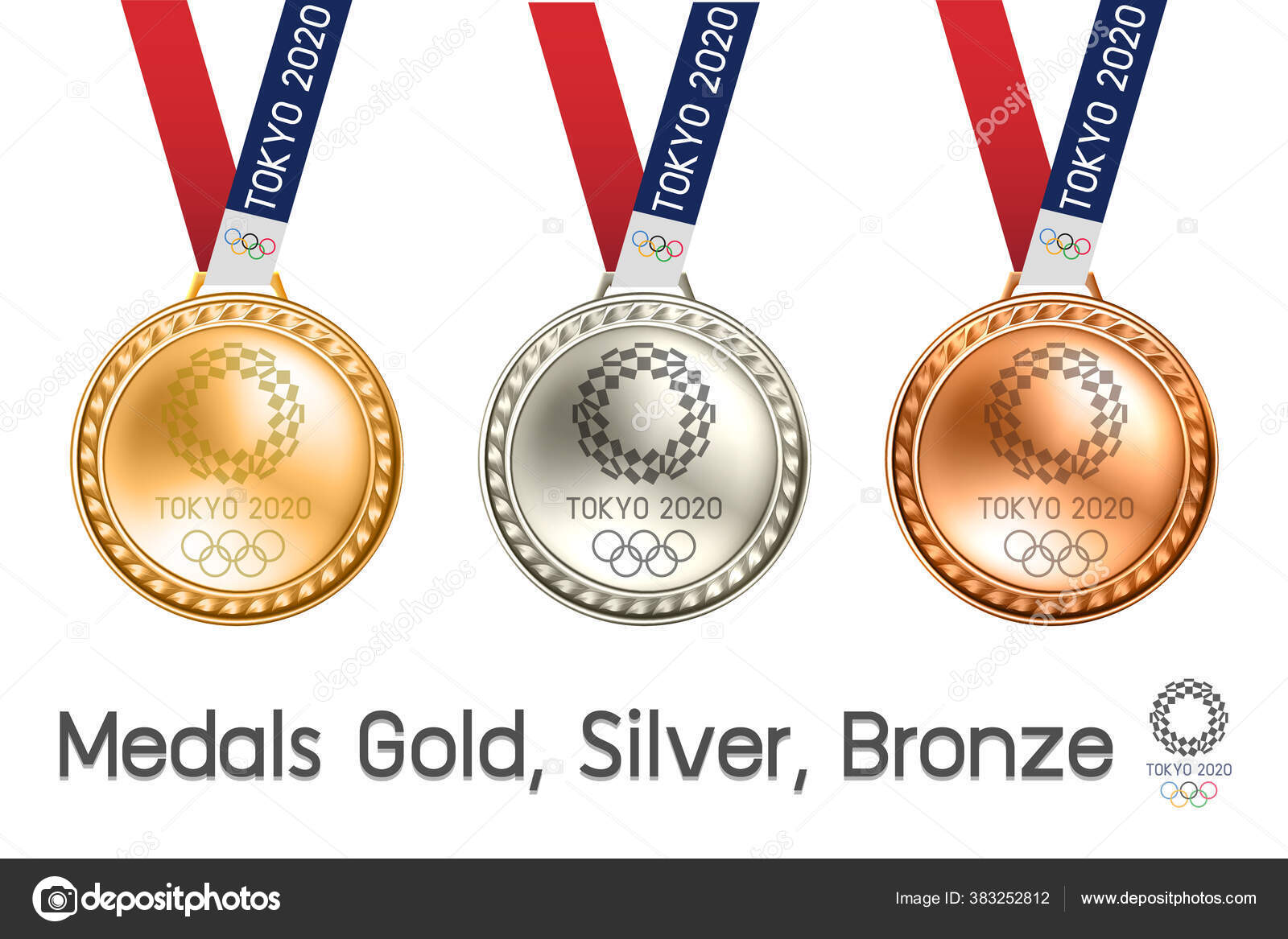 Medal Gold Silver Bronze Tokyo 2020 Olympic Games Isolated White Stock ... Medal Gold Silver Bronze Tokyo 2020 Olympic Games Isolated White Stock ...