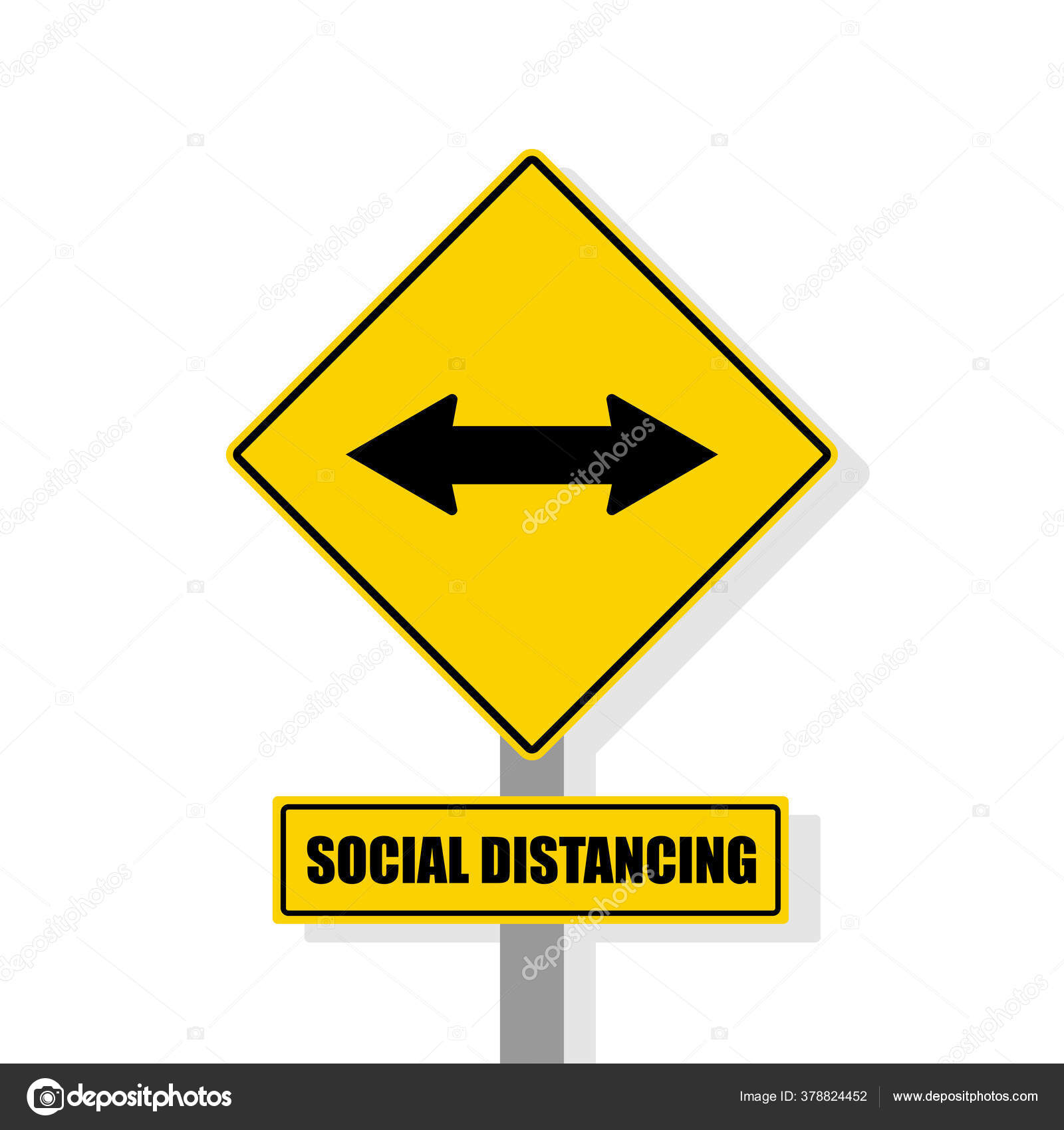 Abstract Sociaal Afstandelijk Teken Vlakke Vector Ontwerp Geïsoleerd ...