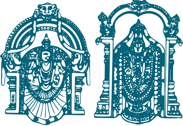 Drawing Sketch Lord Venkateshwara Balaji Vector Line Art Editable ...