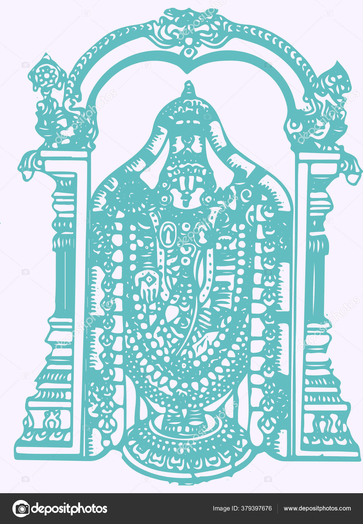 Drawing Sketch Lord Venkateshwara Balaji Vector Line Art Editable ...