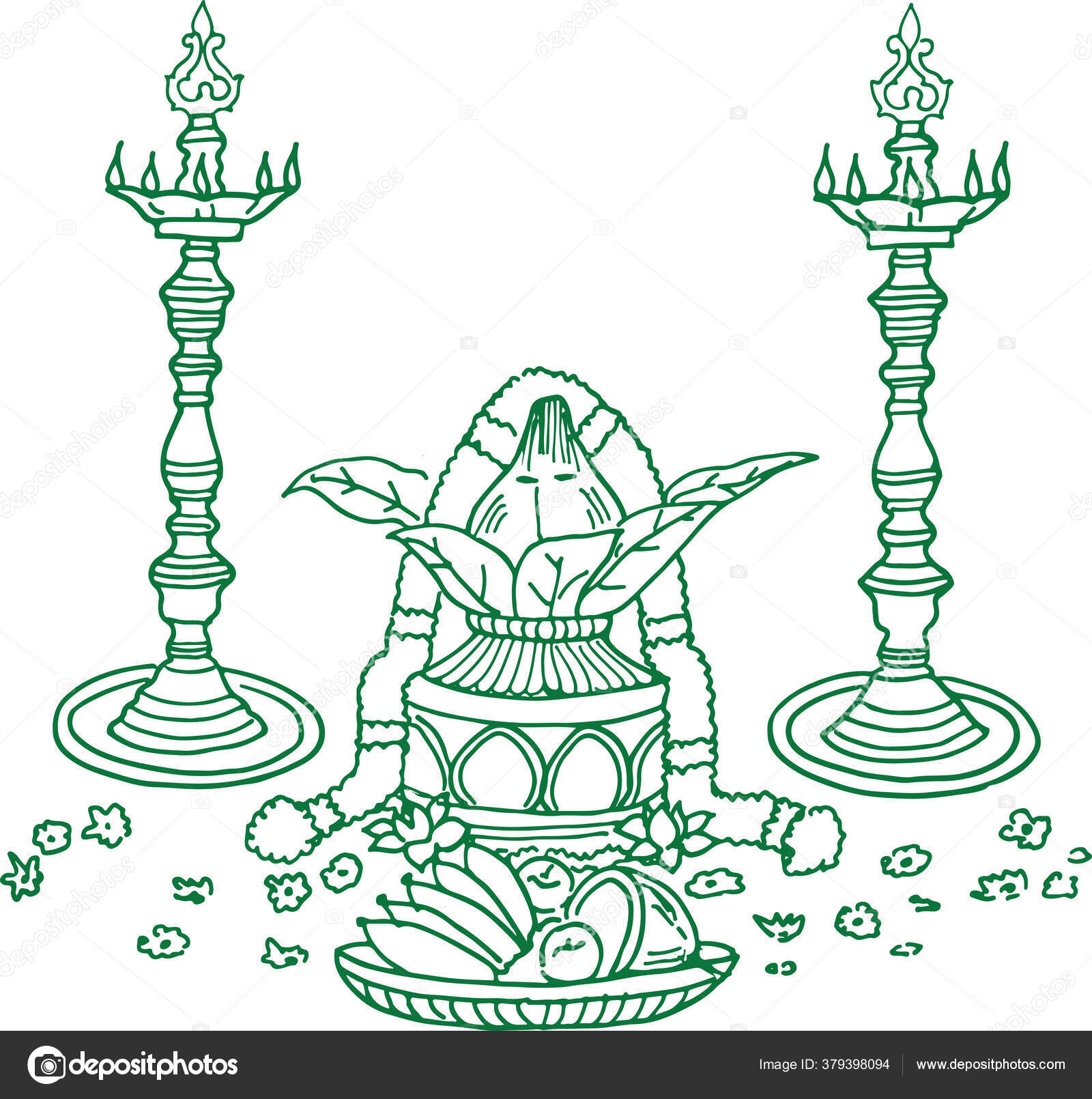 Drawing Sketch Hindu Wedding Card Design Element Outline Editable ...