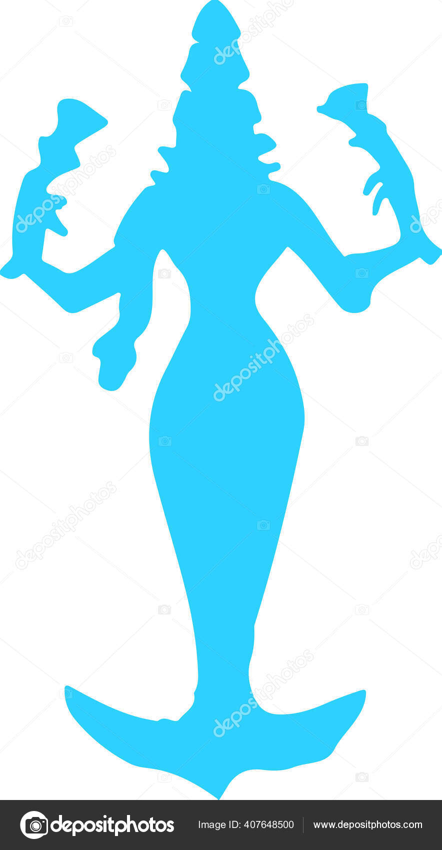 Drawing Sketch Standing Silhouette Goddess Lakshmi Wife Lord Vishnu ...