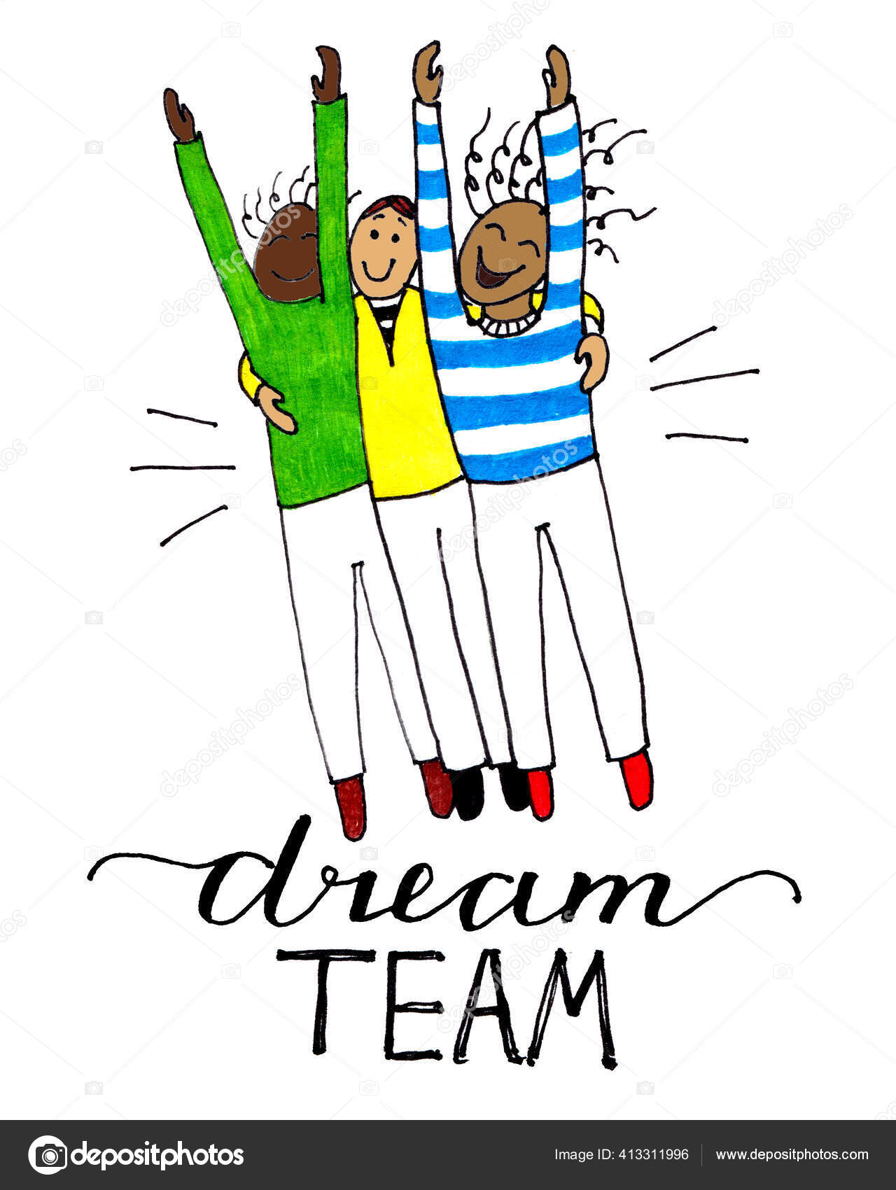 Dream team lettering and cartoon Stock Photo by ©Stacia.Iakusheva 413311996