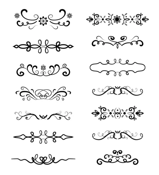 Decorative Page Divider Isolated Vector Icons Set White Background ...