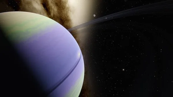 beautiful view of the exo planet in space and the surface against the ...