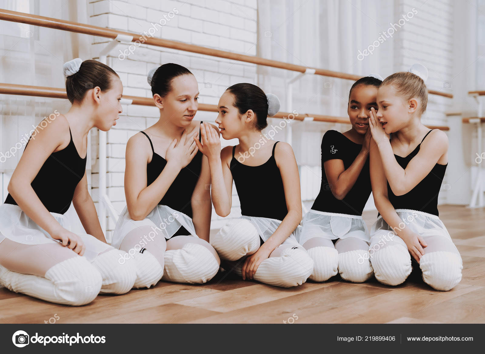 Girls Resting Ballet Training Floor Classical Ballet Girl Balerina Tutu ...