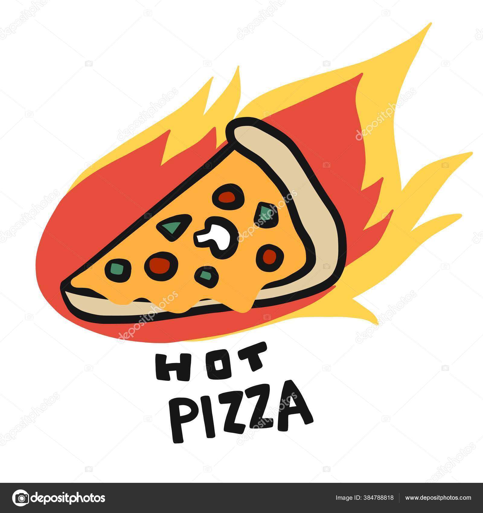 Hot Italian Pizza Fire Logo Vector Illustration Stock Vector Image by ...