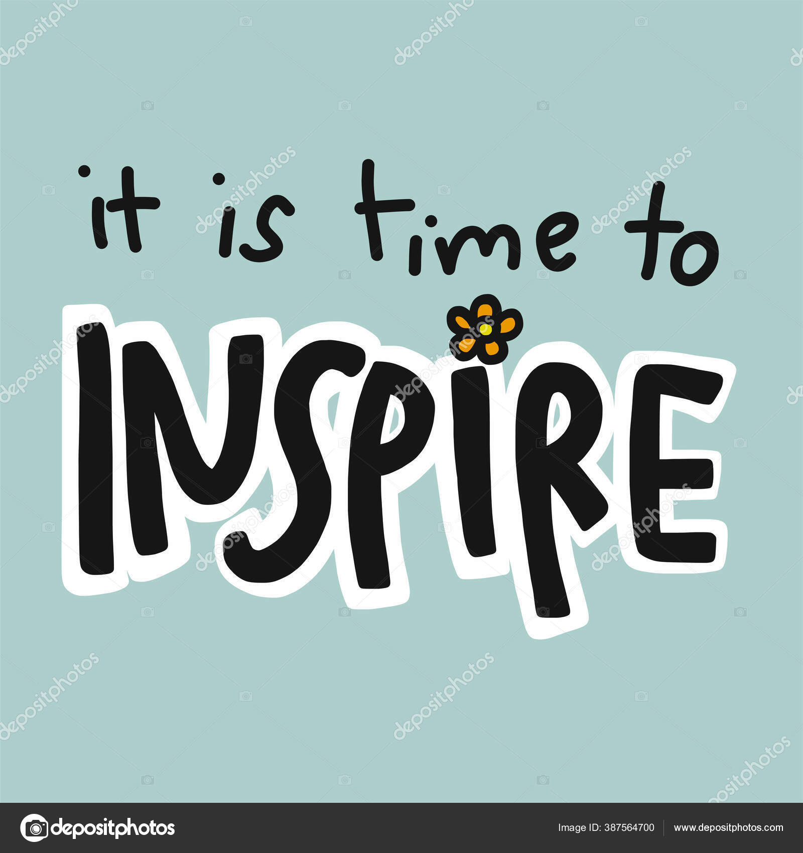 Time Inspire Word Cute Vector Illustration Stock Vector Image by ...