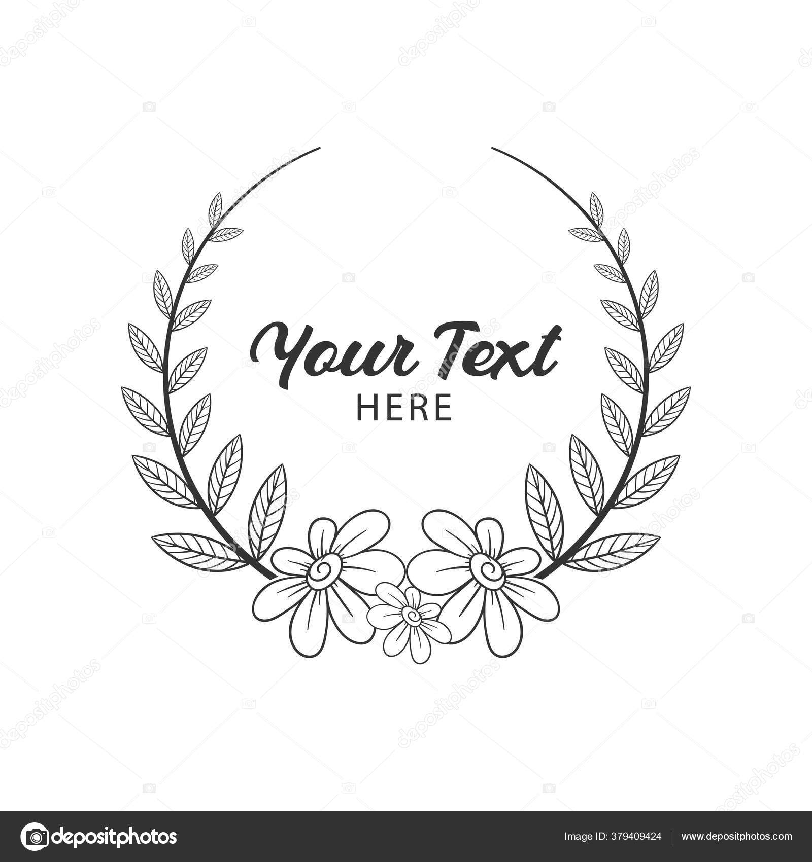 Bingkai Lingkaran Floral Karangan Bunga Pernikahan Sederhana Vektor ...